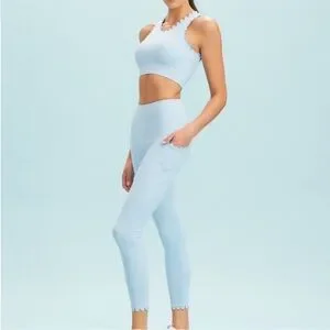 Renwick | Pants & Jumpsuits | Renwick Light Blue Scalloped Leggings ...